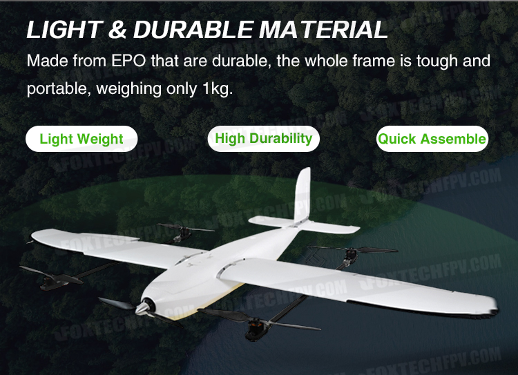 Foxtech Loong 2160 Fixed Wing Vtol Uav Drone Frame For Mapping And ...