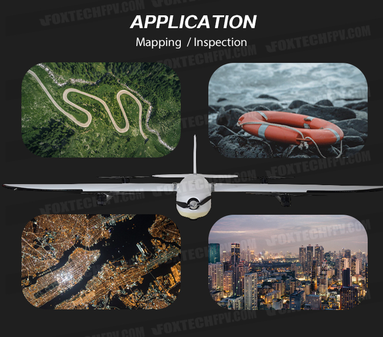 Foxtech Loong 2160 Fixed Wing Vtol Uav Drone Frame For Mapping And ...