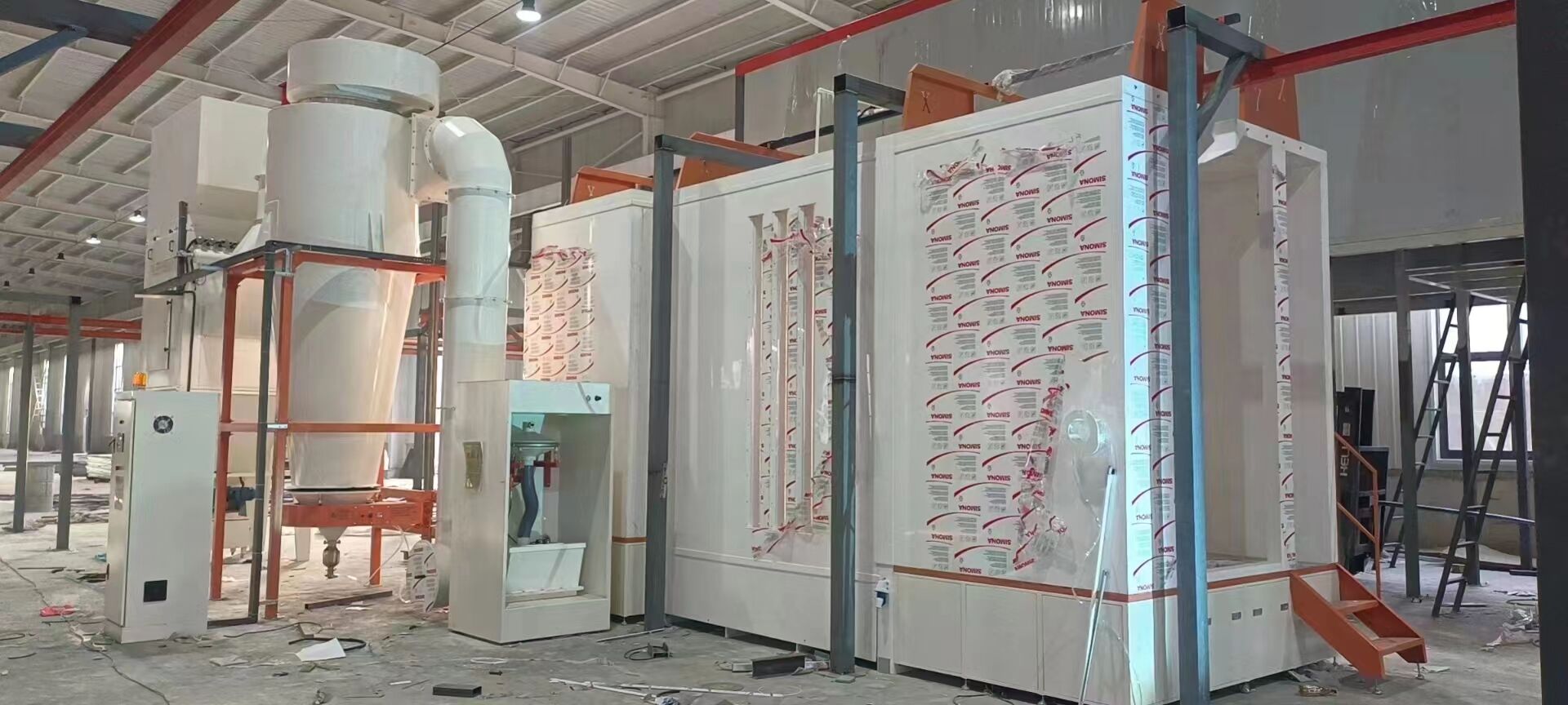 Auto Powder Coating Spray Booth Conveyor Recovery System Quick Color ...