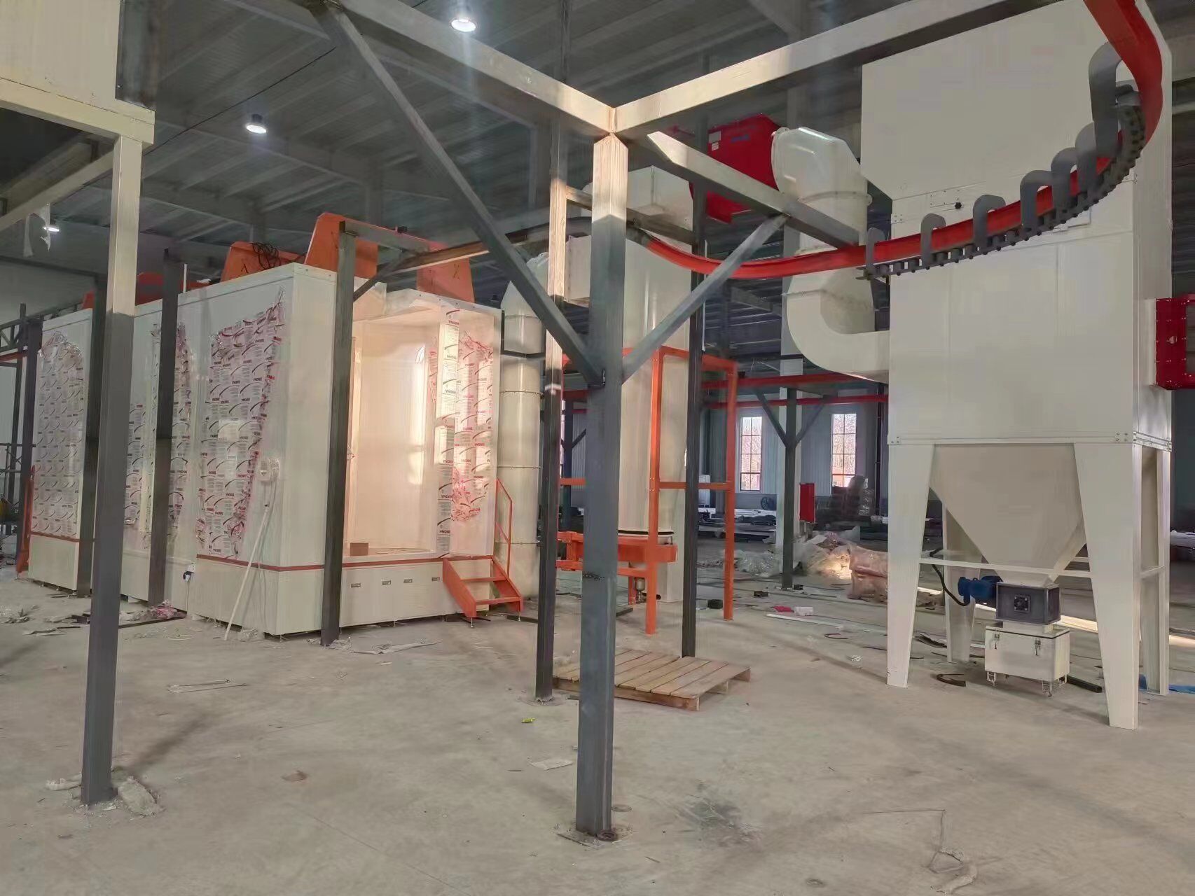 Auto Powder Coating Spray Booth Conveyor Recovery System Quick Color ...