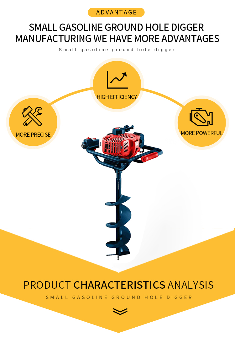Gasoline Ground Drill Hand Push Type Earth Auger With Wheel Earth Auger Drill Tree Planting ...