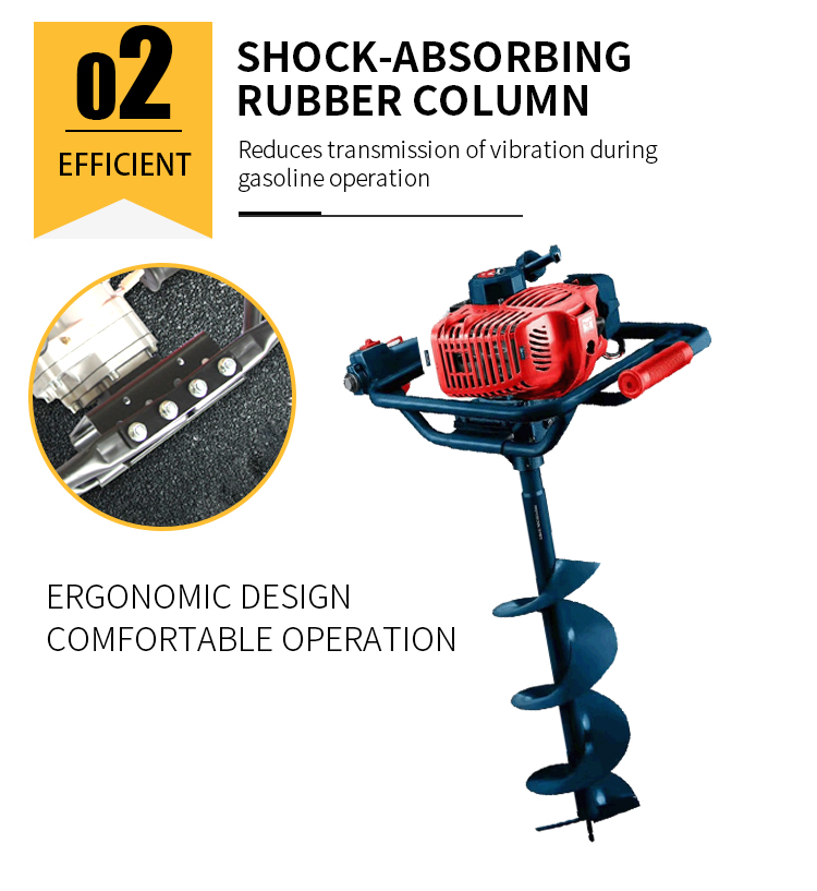 Gasoline Ground Drill Hand Push Type Earth Auger With Wheel Earth Auger Drill Tree Planting ...