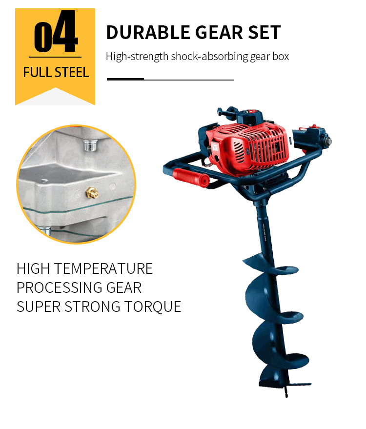 Gasoline Ground Drill Hand Push Type Earth Auger With Wheel Earth Auger Drill Tree Planting ...