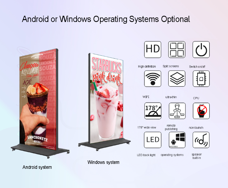 85 Inch Cms Software Indoor Ir Touch Screen Floor Standing Advertising ...