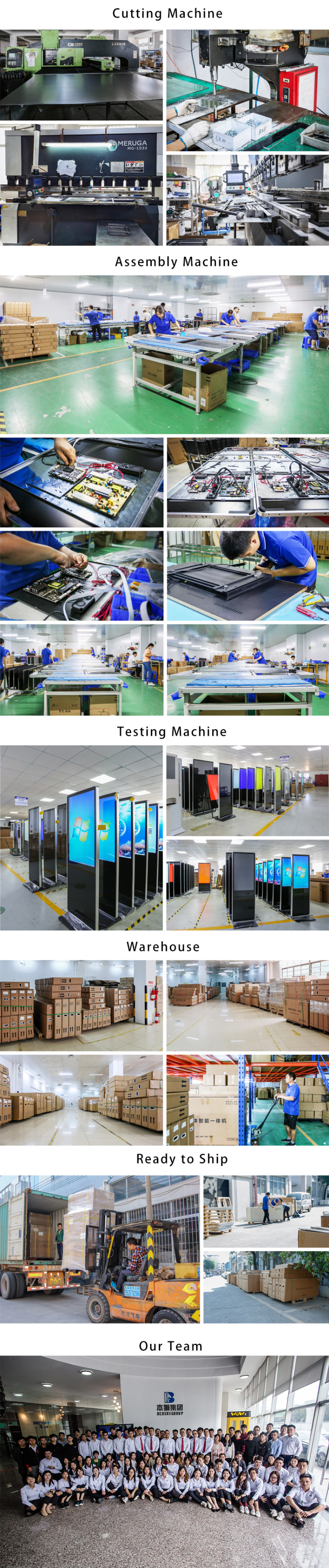Benshi/bems 65 Inch Double Screen Lcd Outdoor Advertising Totem Kiosk ...