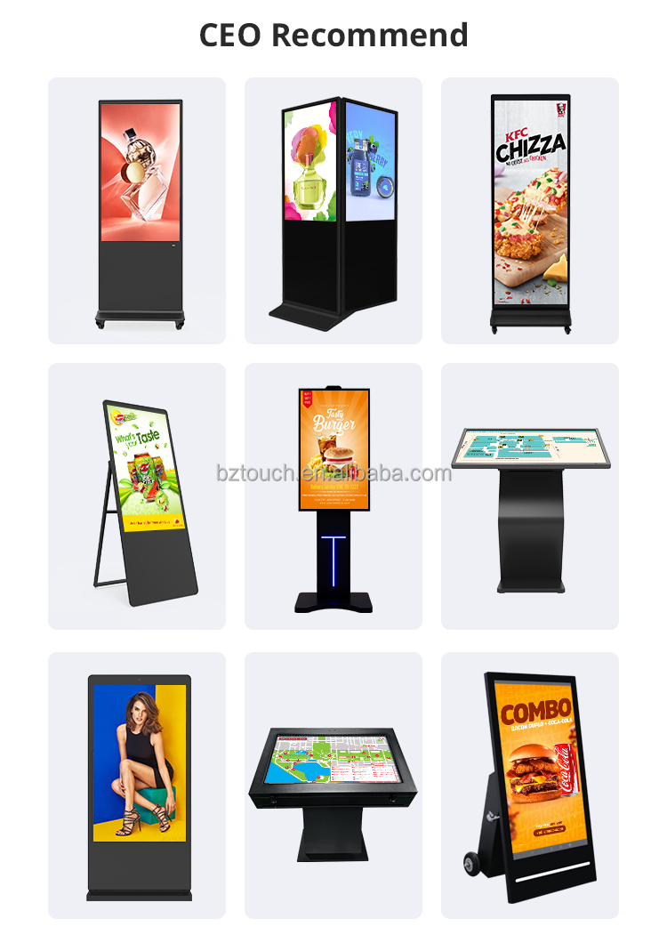 75 85 86 Inch Cms Software Indoor Touch Screen Lcd Outdoor Totem Floor ...
