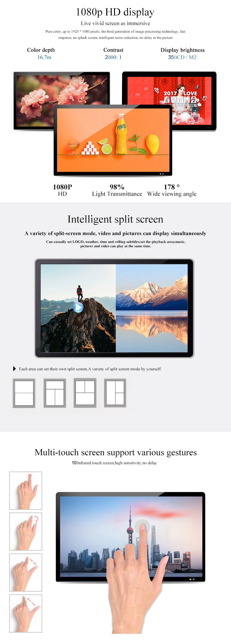 Buy Wholesale China Commercial 4k Wall Mounted Android Tablet Digital ...