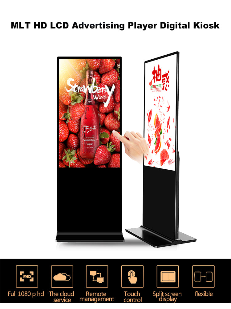 75" 100" 55 Inch Indoor Touch Screen Lcd Outdoor Advertising Totem ...