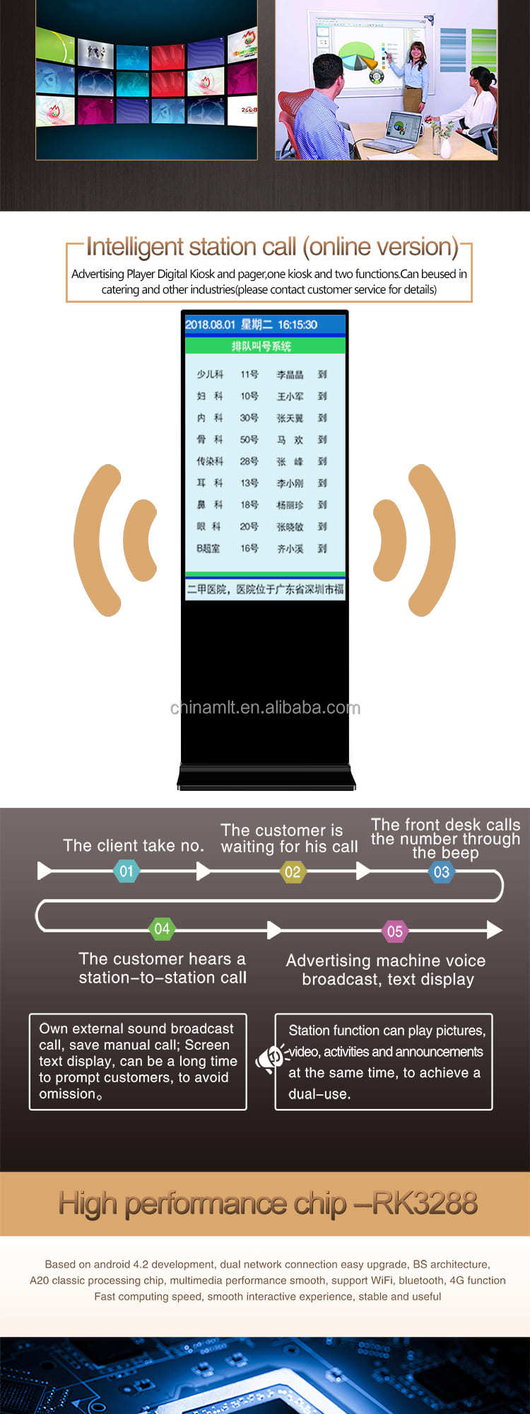 75" 100" 55 Inch Indoor Touch Screen Lcd Outdoor Advertising Totem ...