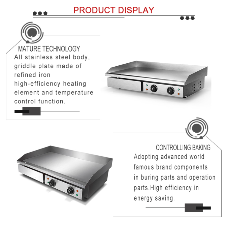 Cheaper Stainless Steel Commercial Griddle Machine Electric Flat Plate ...
