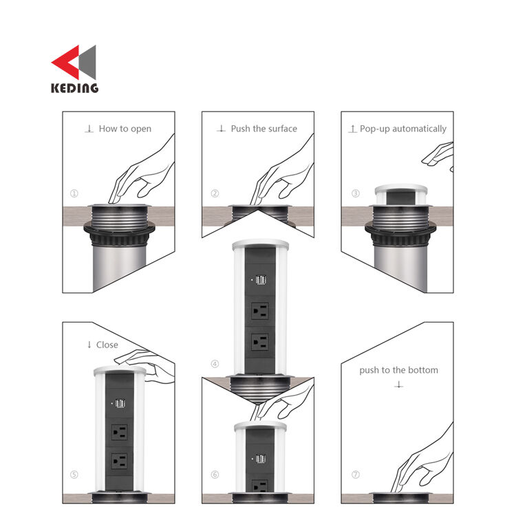 Kitchen Appliance Desk Cabinet Automatic Pop- Up Electrical Power ...