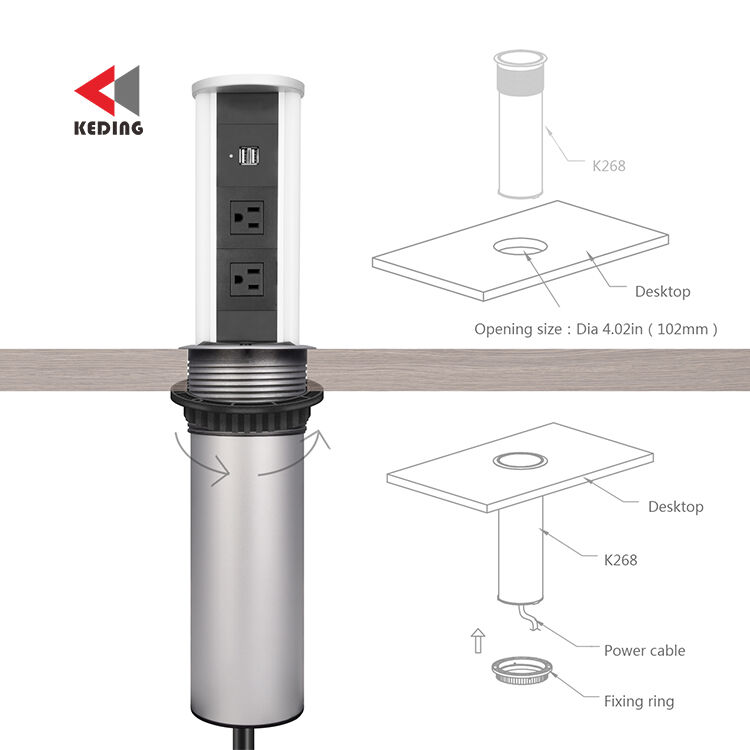 Kitchen Appliance Desk Cabinet Automatic Pop- Up Electrical Power ...