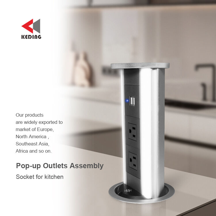 Kitchen Appliance Desk Cabinet Automatic Pop- Up Electrical Power ...