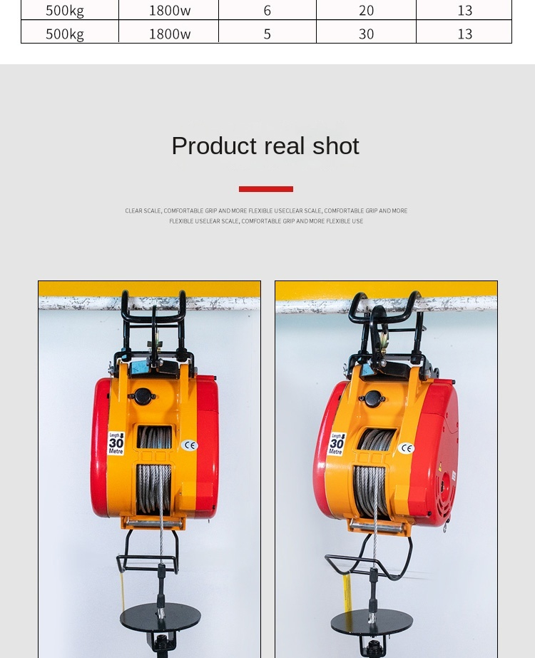 Buy Wholesale China Portable Wire Rope Winch Hoist 160kg Single-hole ...