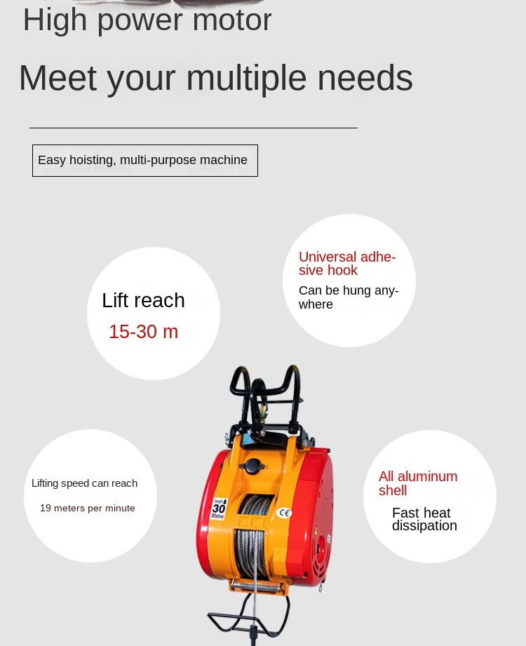 Buy Wholesale China Portable Wire Rope Winch Hoist 160kg Single-hole ...