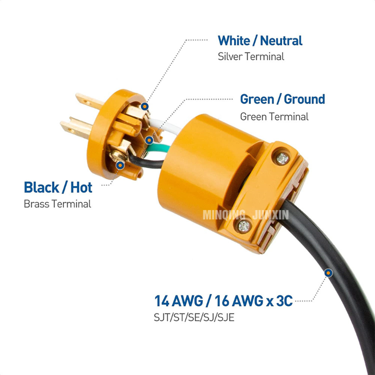 15a 125v 3 Prong Replacement Plug Outlet 2 Pole 3 Wire 5-15p Straight Blade Replacement Male ...