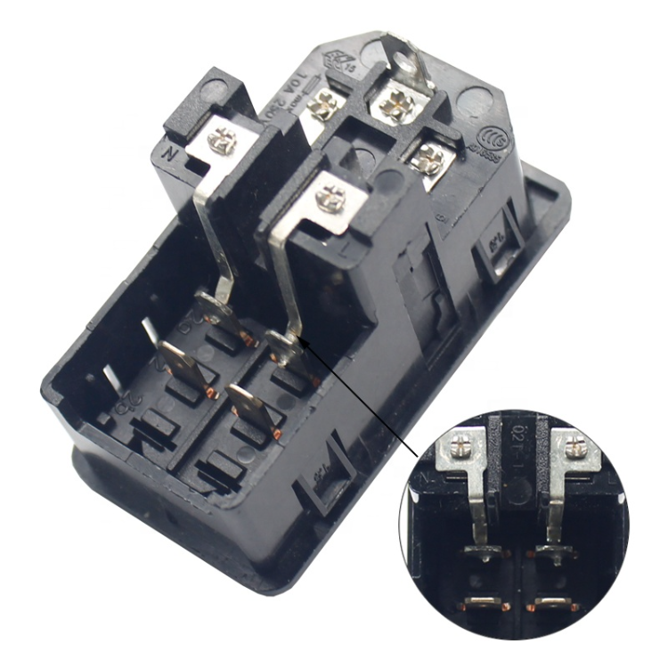 Compre 10a 250v Ac Power Socket Plug Power Socket With Rocker Switch And Duafuse Holder Socket