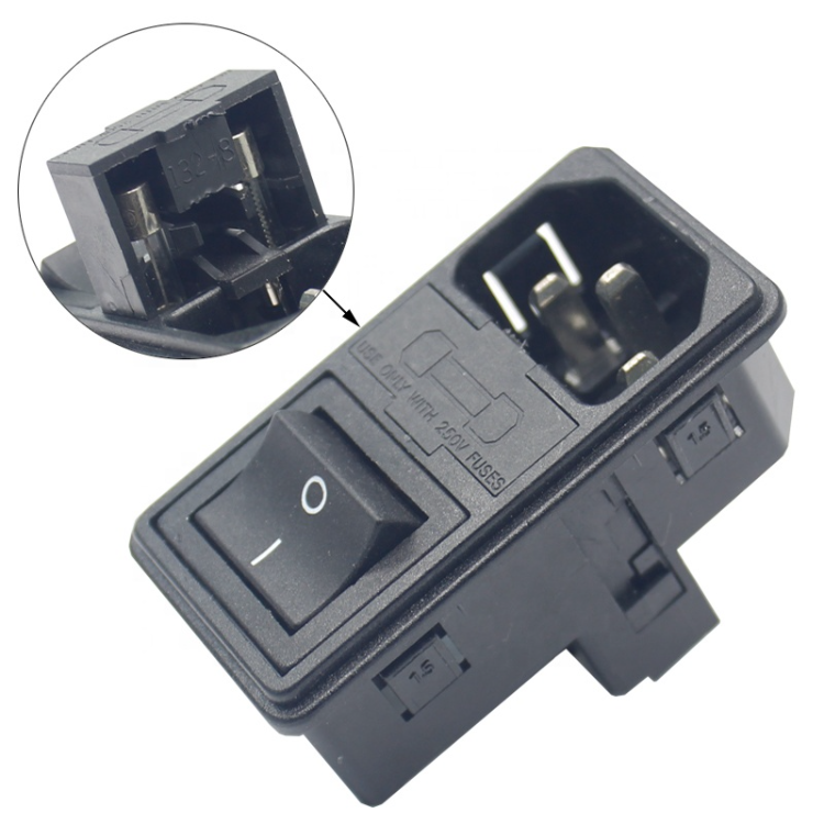 Compre 10a 250v Ac Power Socket Plug Power Socket With Rocker Switch ...