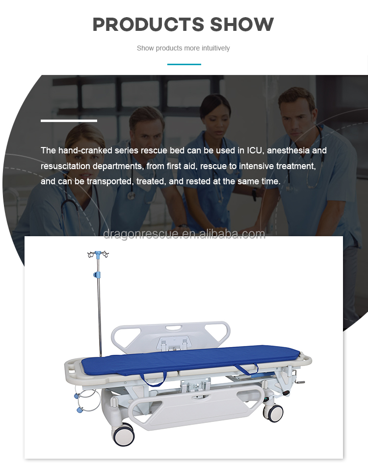 Emergency Hydraulic Patient Transport Stretcher Trolley Bed With Side ...