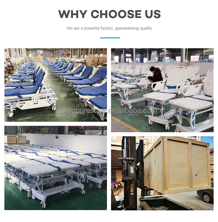 Emergency Hydraulic Patient Transport Stretcher Trolley Bed With Side ...
