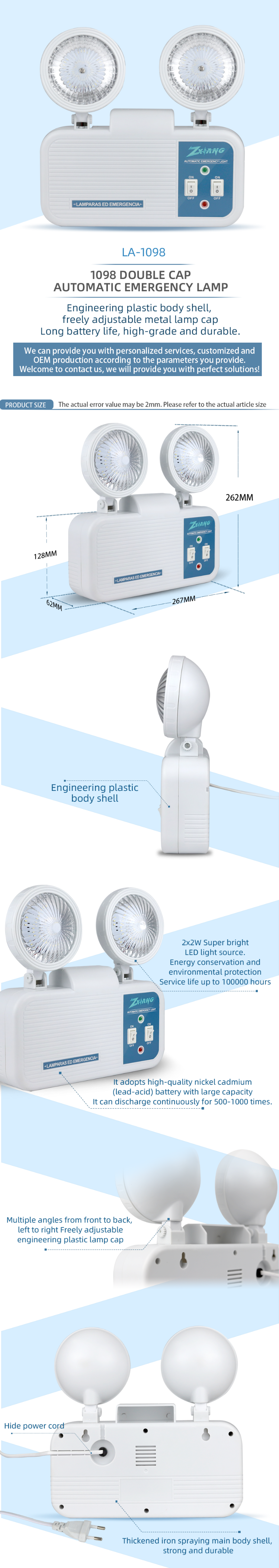 Exit Sign Led Emergency Lamp High Lumen Rechargeable Warning Light Box ...