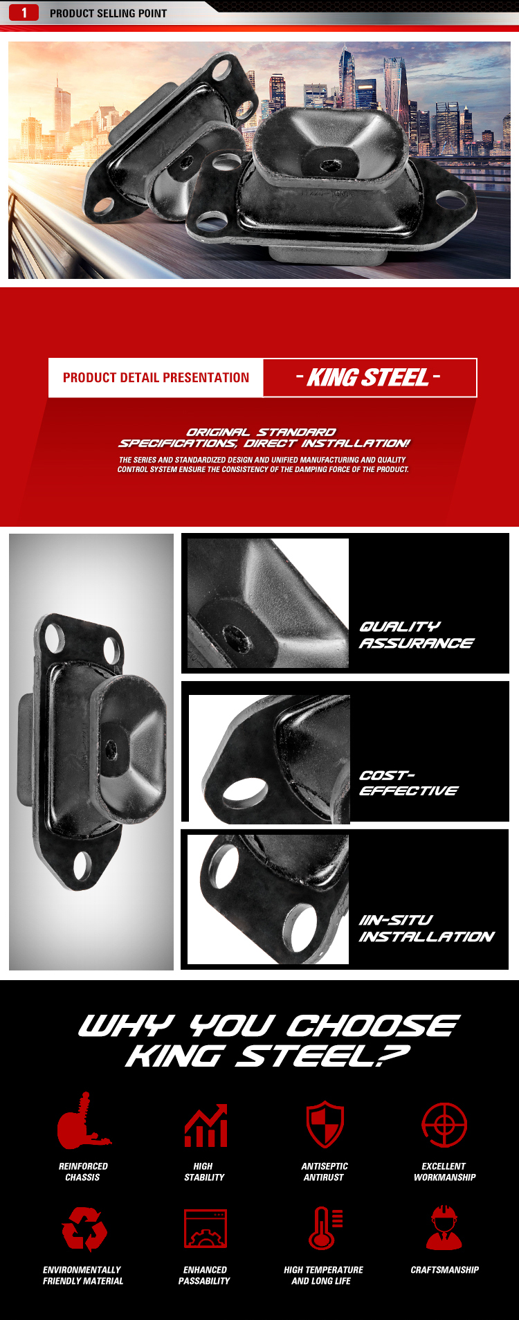 Kingsteel Japanese Car Spare Parts Engine Mountings Auto Engine Mounts ...