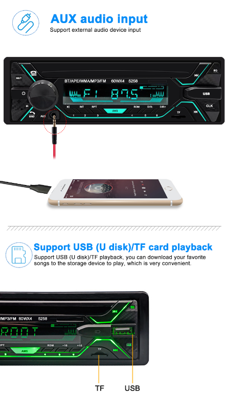 5258 Wholesale Usb Bt Fm Stereo Radio Player Car Lcd Monitor Mp3 Car ...