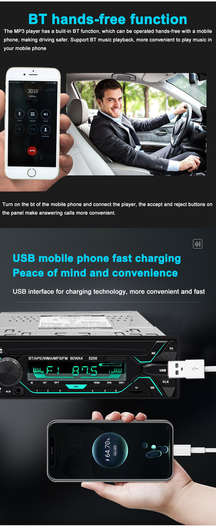 5258 Wholesale Usb Bt Fm Stereo Radio Player Car Lcd Monitor Mp3 Car ...