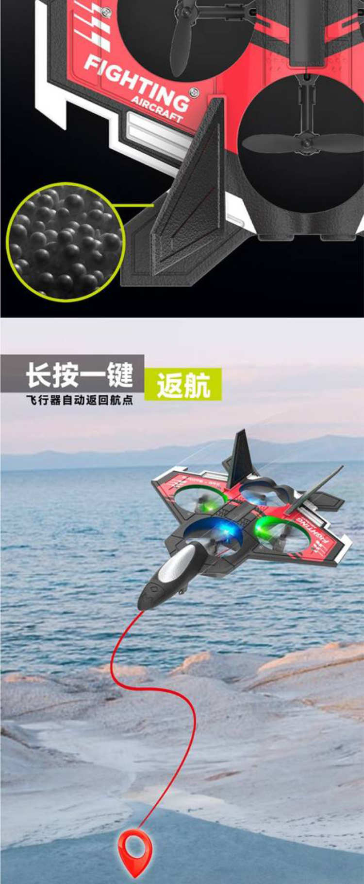 Avion De Control Remoto 2.4g 4 Channel Epp Foam 4 Motor Small Size ...