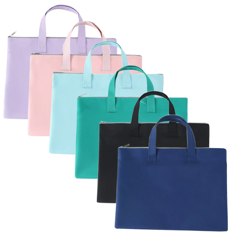 Waterproof Oxford Cloth A4 B4 Document Bags Portable File Folder Zipper ...