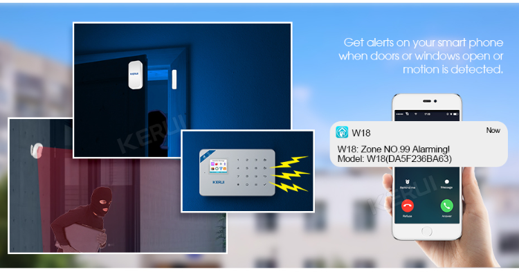 Kerui W18 1.7 Inch Tft Screen Wifi Gsm Home Burglar Security Alarm ...