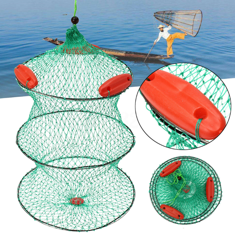 Foldable Fishing Nets Trap Drying Nylon-fishing-net Creels Cage Lobster ...