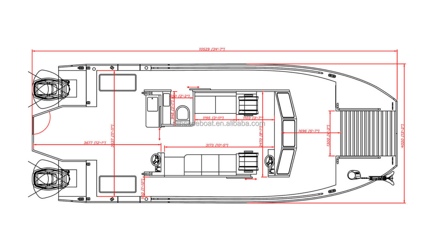 10m Aluminum Welded Catamaran Fishing Boat Aluminum Boat Catamarans ...