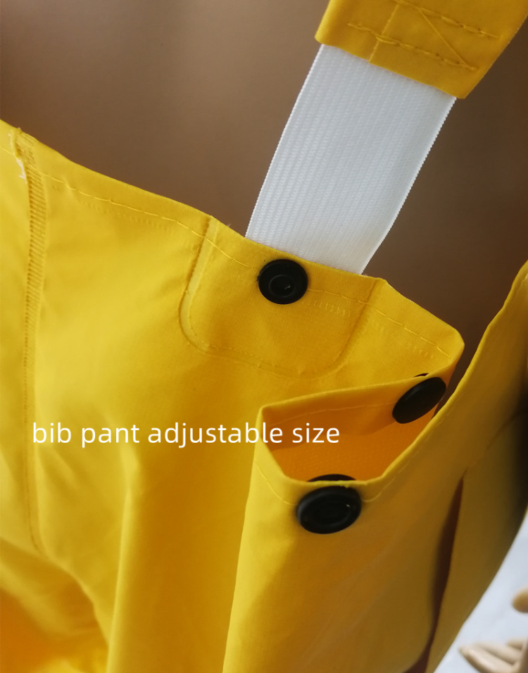 Pvc Polyester Rain Suit With Bib Pant Two Piece Rain Wear Unisex Work ...