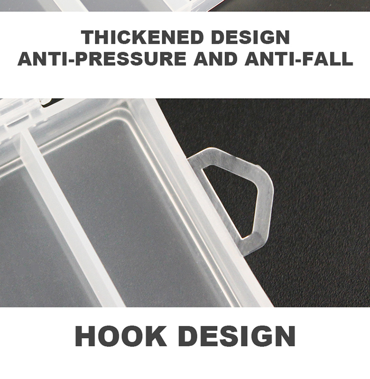 Accessories Bait Box 17.5*9.5*3cm 8 Lattice Transparent Plastic Storage ...