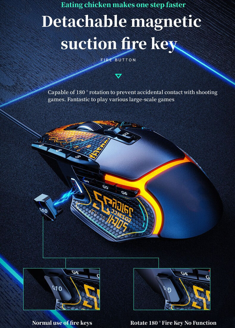 Pctenk Gaming Professional 10d Optical Mouse E Sports Light Rgb Pc ...