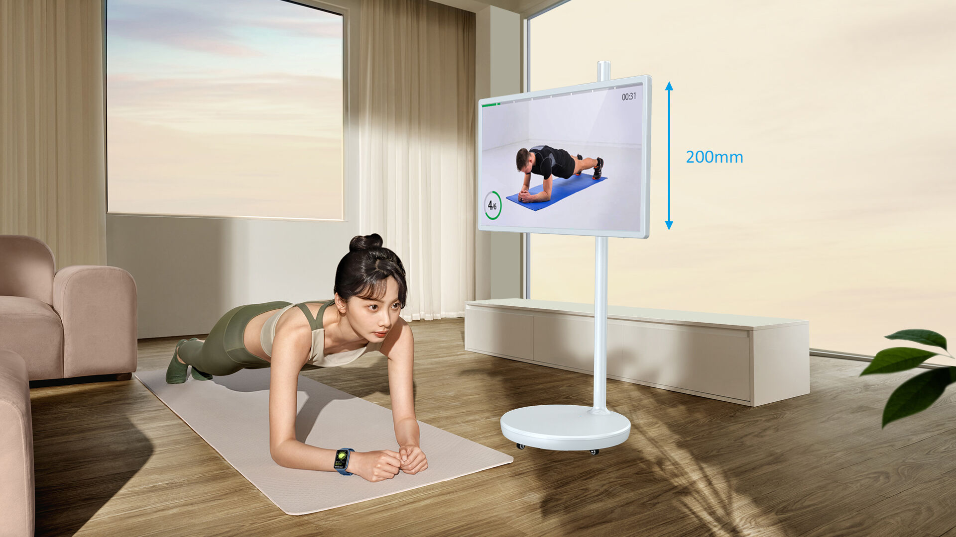 32 Inch 4-in-1 Hybrid Quad Core Cortex A55 Rolling Smart Monitor, Smart ...