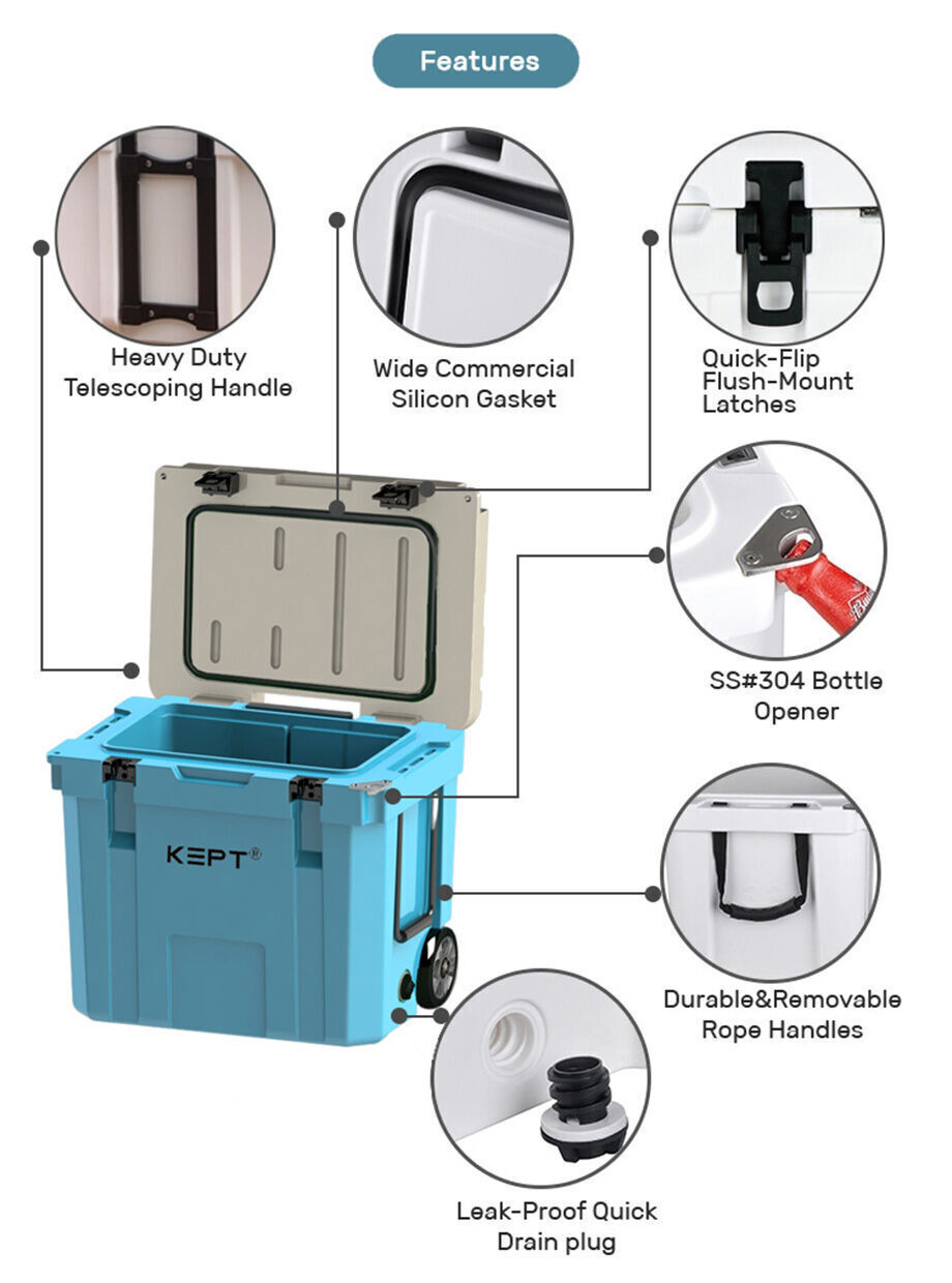 Buy Wholesale China New 35qt Telescopic Handle Rotomolded Cooler With ...