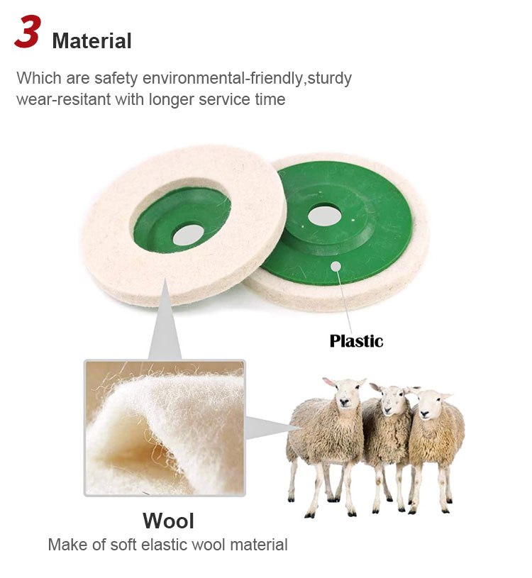 125x22mm High Quality Felt Smooth Buffing Wheel Metal Polishing Flap ...