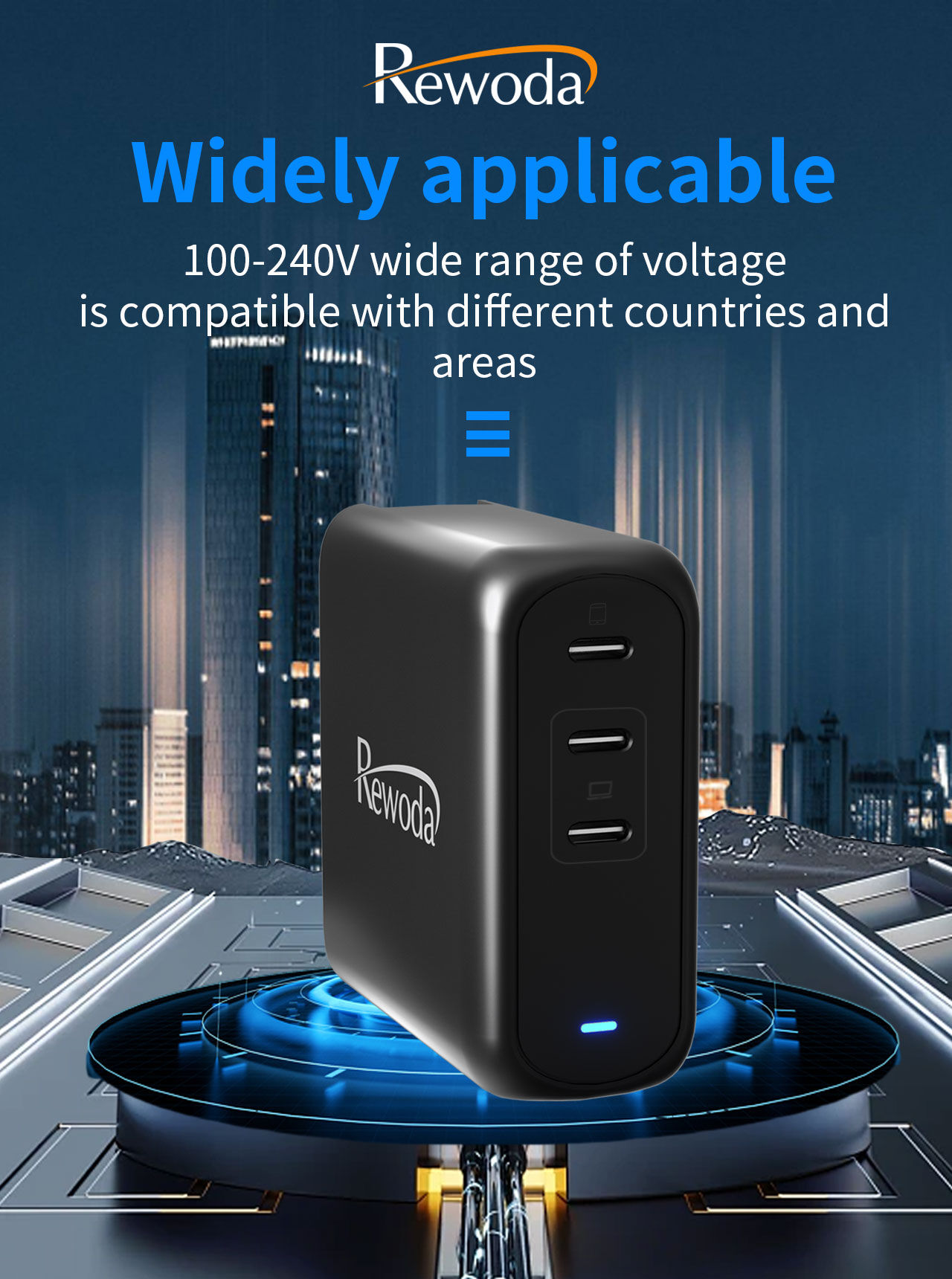 Gan 60w 140w 4 Ports Desktop Charger Multi Function Pd3.0 Qc3.0 Fast ...