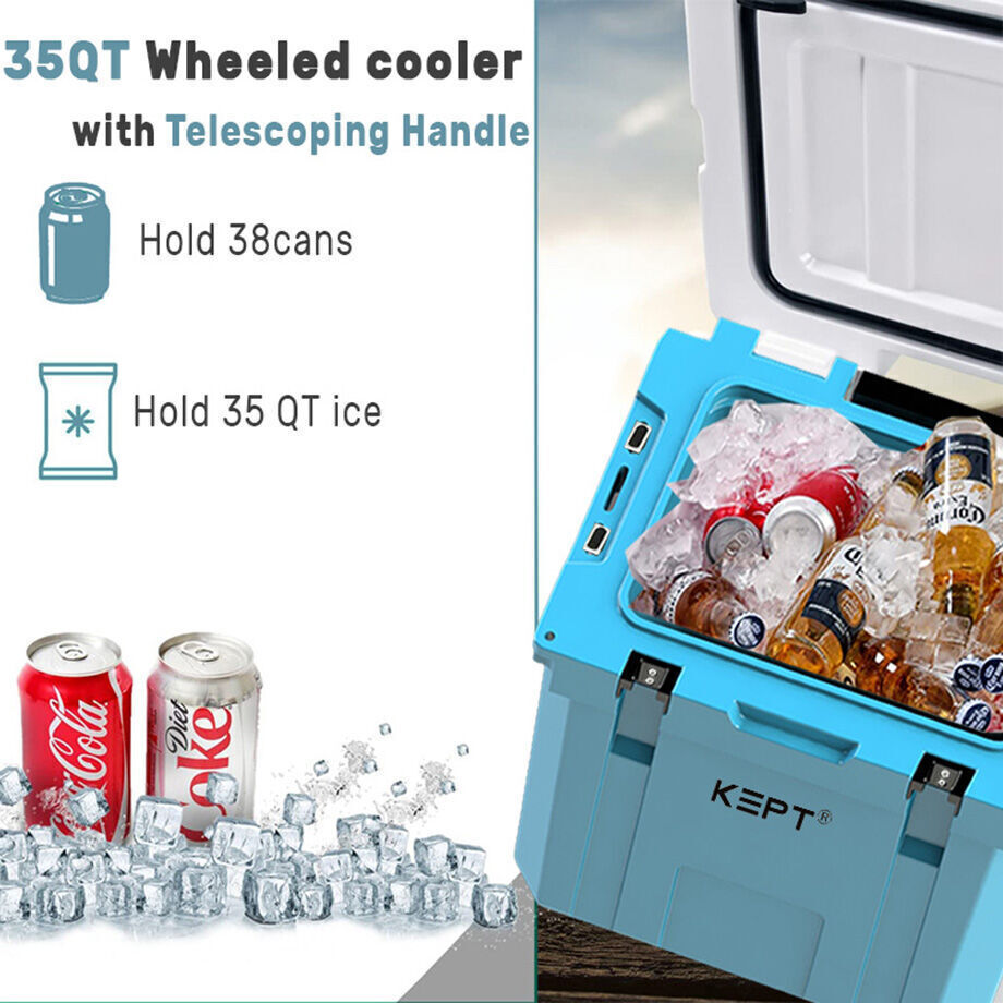 Factory Direct Sales Cooler With Retractable Push Pull Handle Camping ...