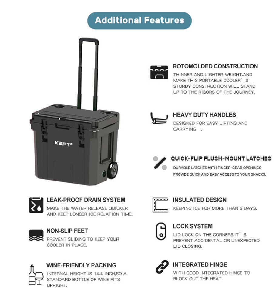 Factory Direct Sales Cooler With Retractable Push Pull Handle Camping ...