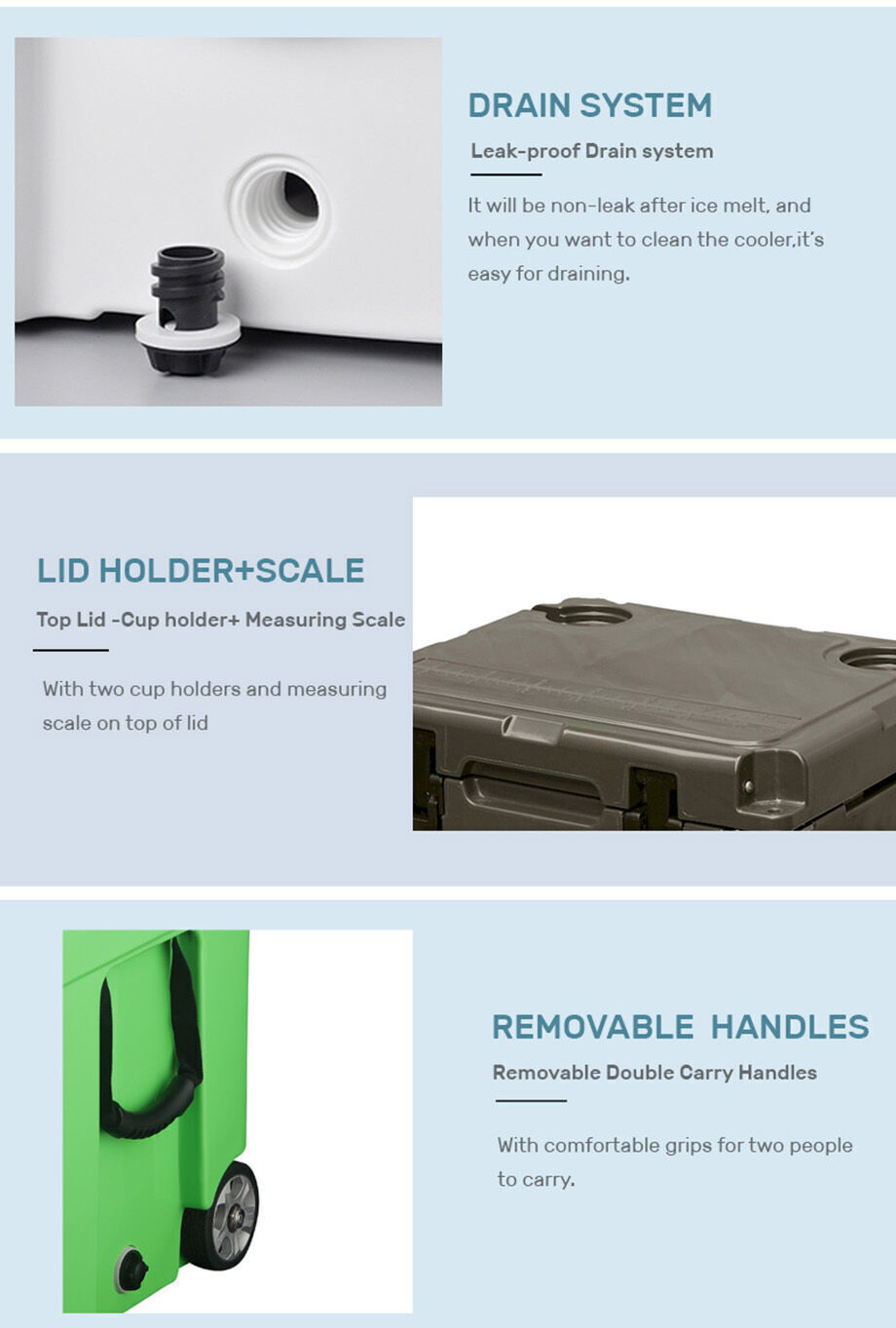 Factory Direct Sales Cooler With Retractable Push Pull Handle Camping ...