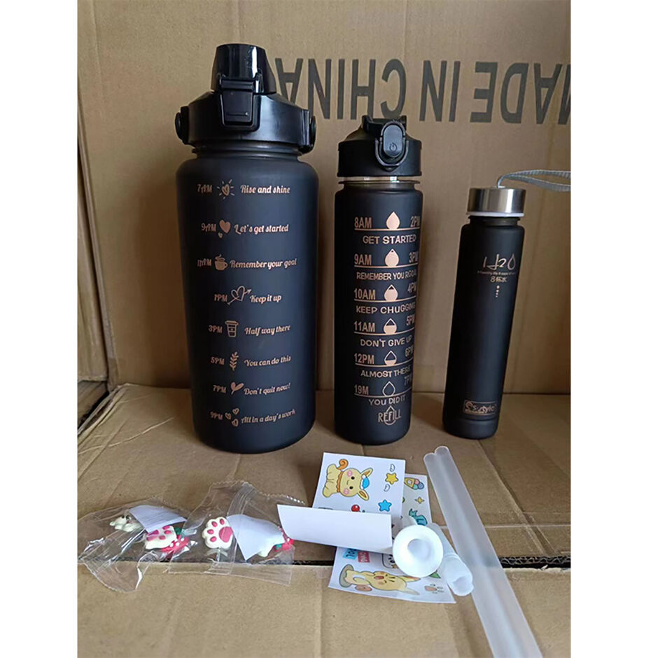 Buy Wholesale China 64oz 2l Gallon Water Bottle 300ml 900ml 2000ml Set 3pcs Motivational Water ...