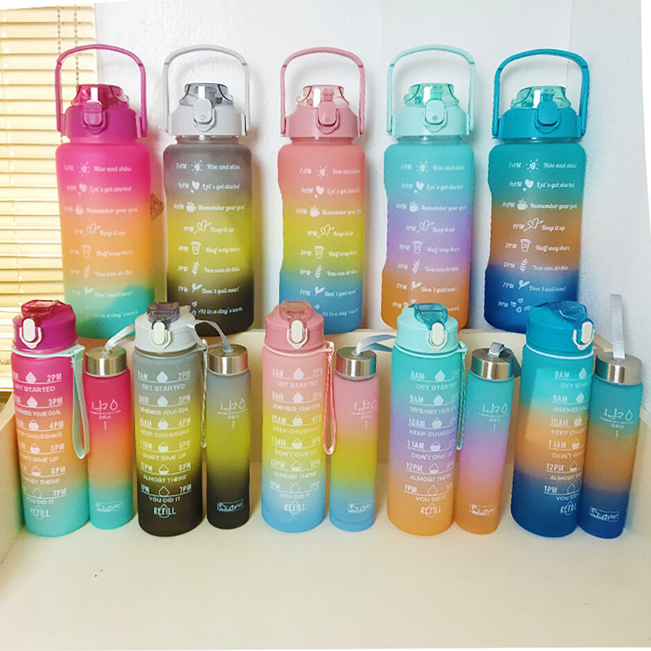 Buy Wholesale China 64oz 2l Gallon Water Bottle 300ml 900ml 2000ml Set 3pcs Motivational Water ...
