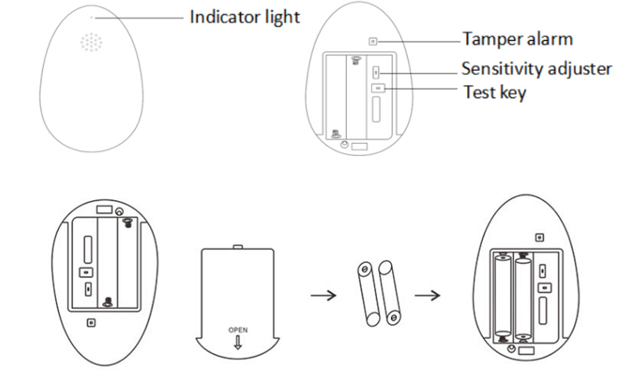 Kerui Smart Wired Glass Breaking Detector Audio Detector Glass Breaking ...