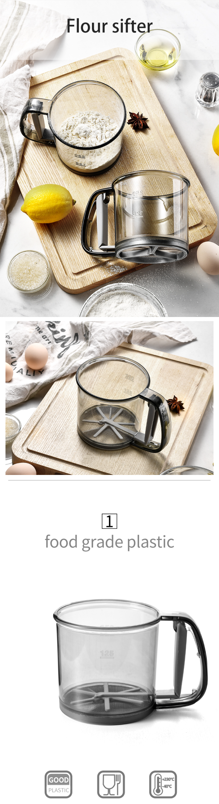 Buy Wholesale China Funny Baking Tools Flour Sieve Flour Tool Plastic ...