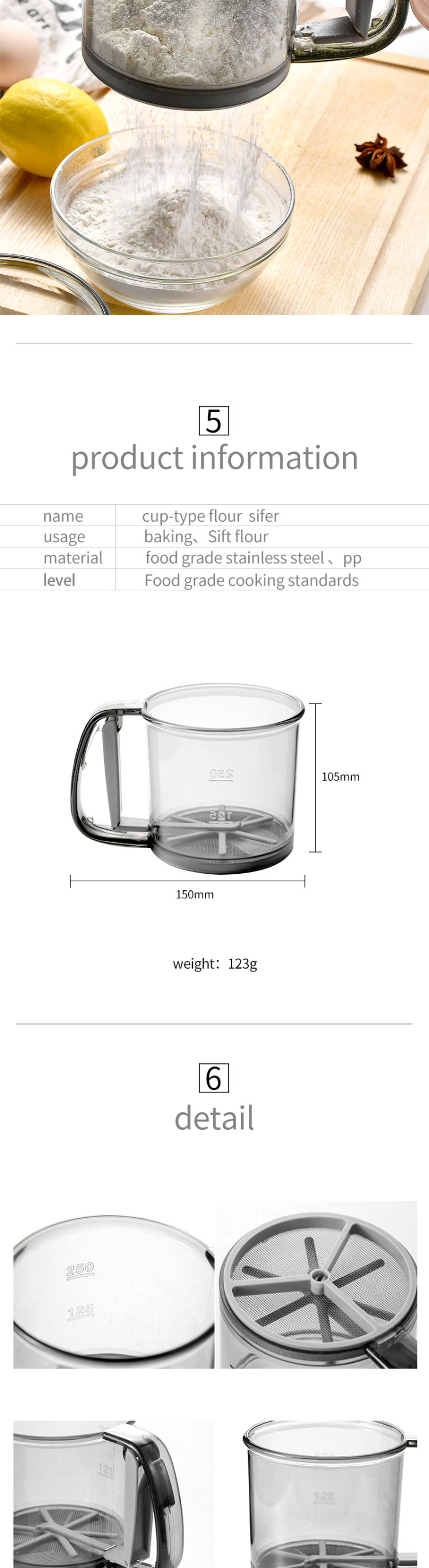 Buy Wholesale China Funny Baking Tools Flour Sieve Flour Tool Plastic ...