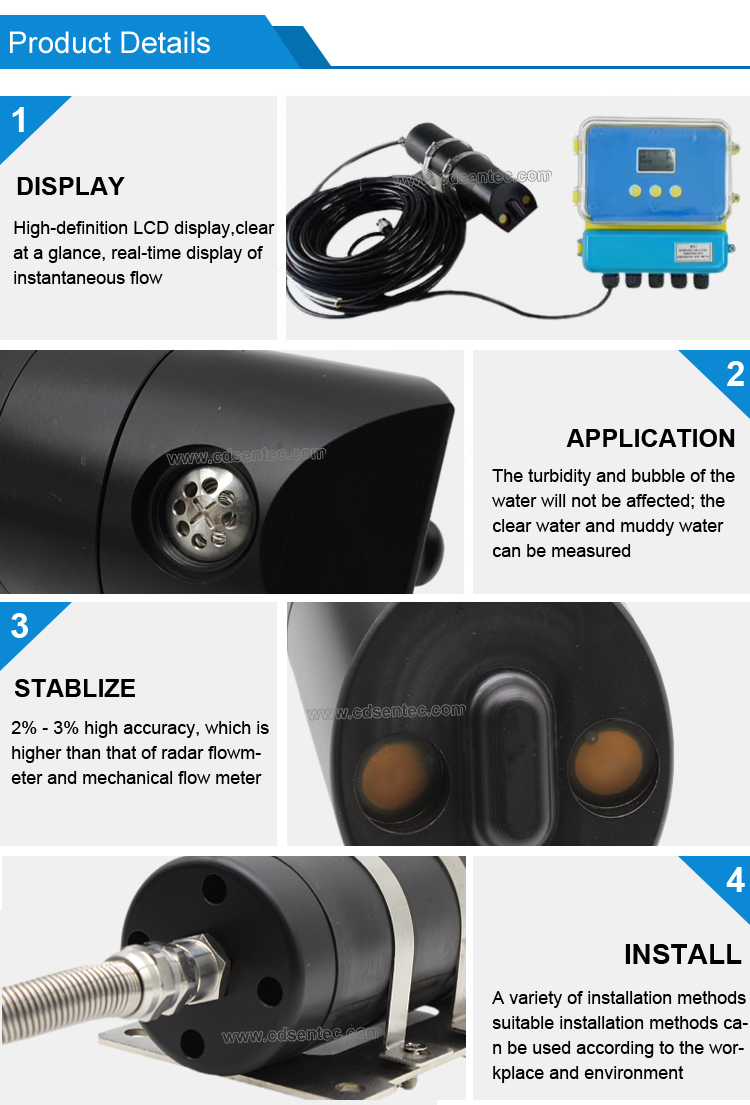 Sentec Doppler Flowmeter Doppler Flow Meter For Wastewater Ultrasonic Open Channel Flow Meter ...