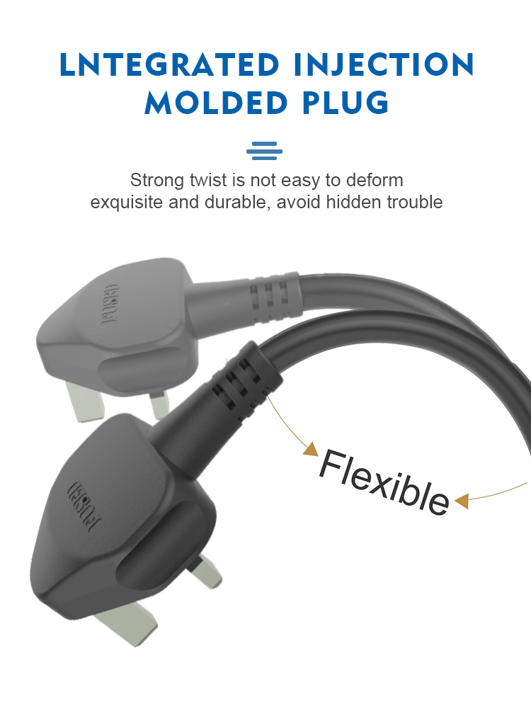 Detong 3 Ft Uk Power Supply Cable 3 Pin I Sheng Ac Power Cord, British ...